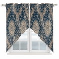 Blue Classic Swag Valances for Windows 36 inches Long, Medieval Retro ...