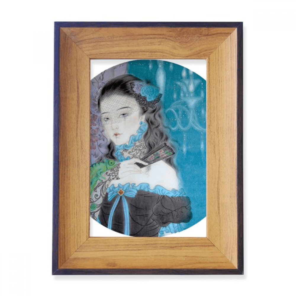 Blue Classical Girl Chinese Style Watercolor Photo Frame Exhibition ...