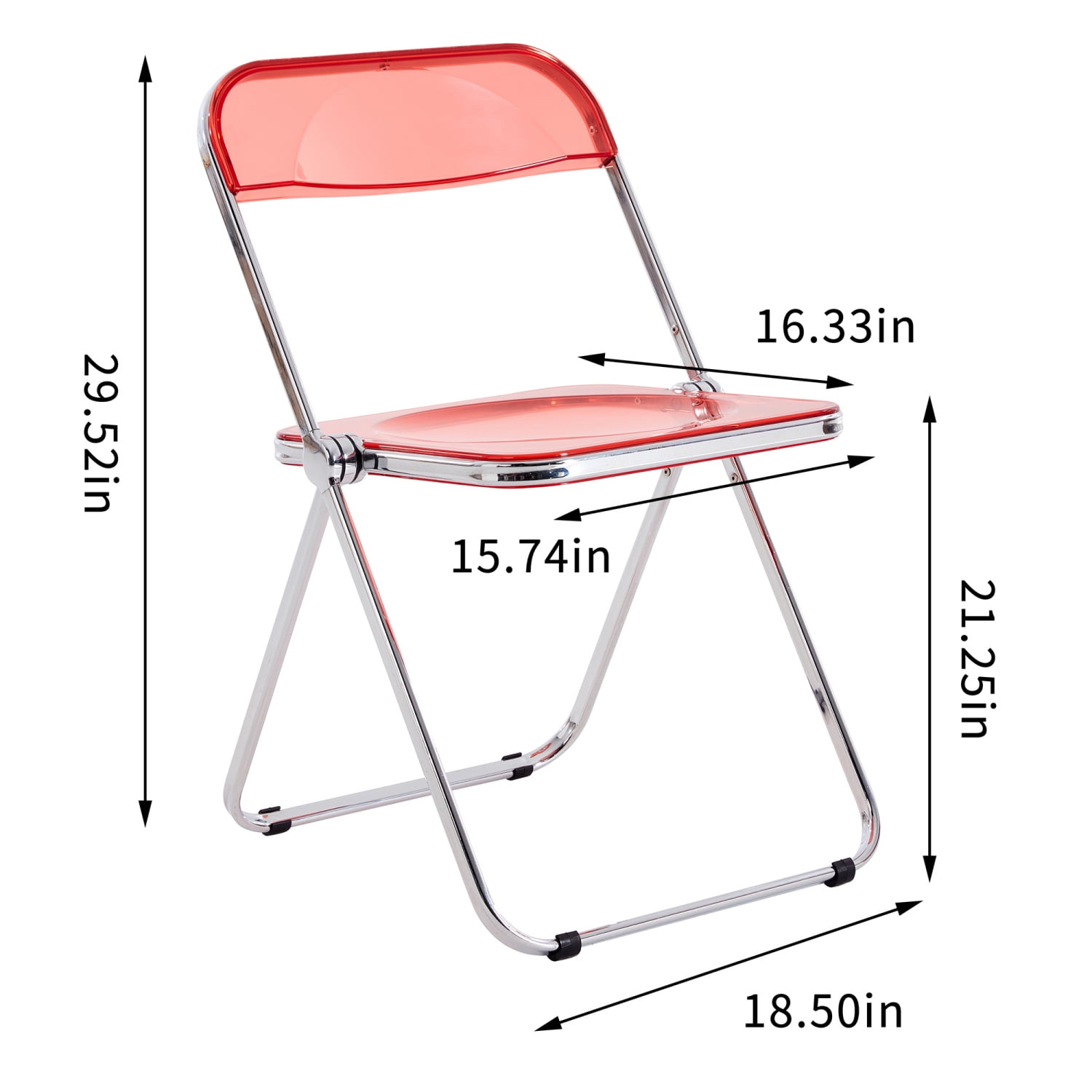 Blue Clear Transparent Folding Chair Chair Pc Plastic Living Room Seat ...