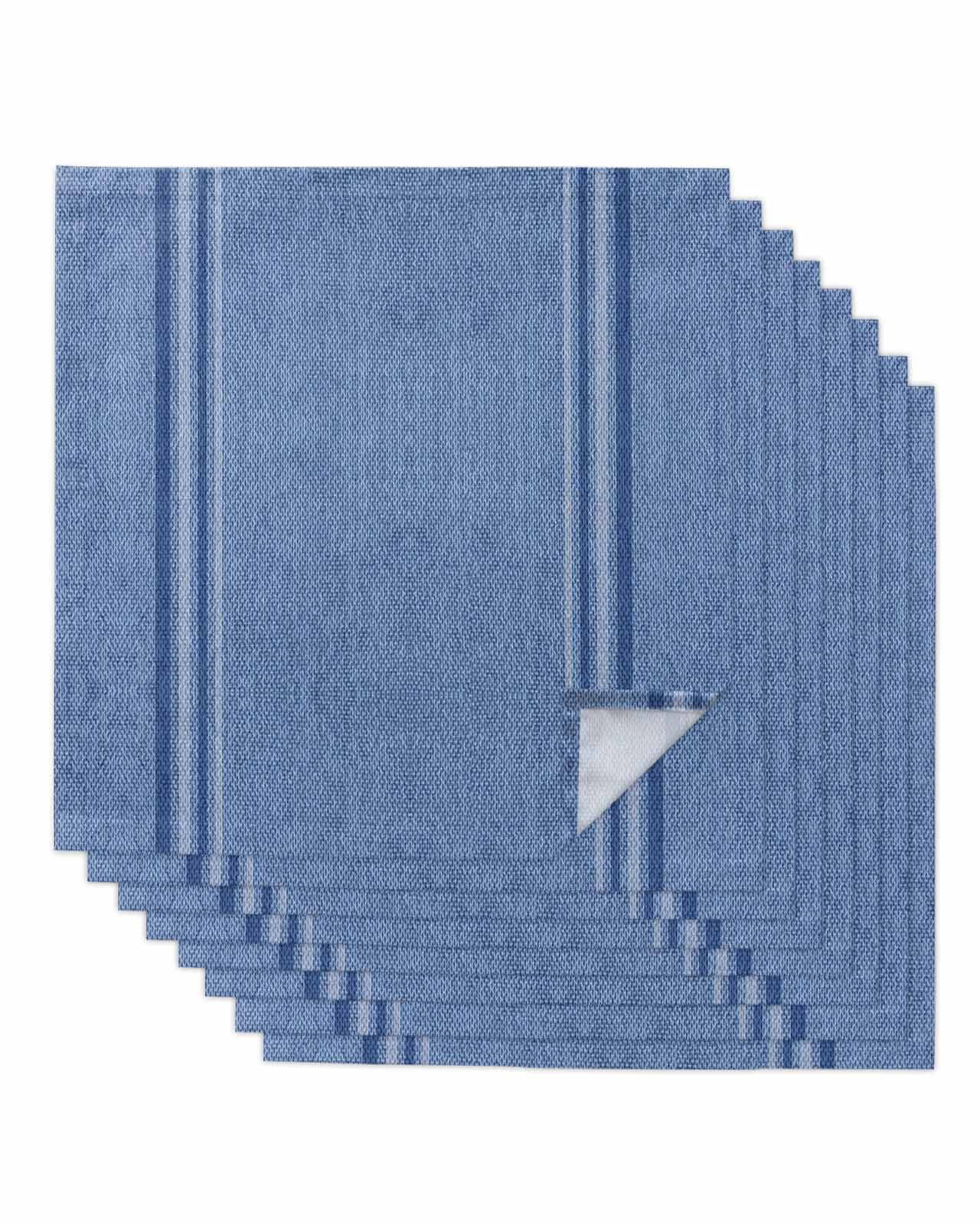 Blue Cloth Napkins Set of 8 Reusable Dinner Napkins, Farmhouse Vintage ...