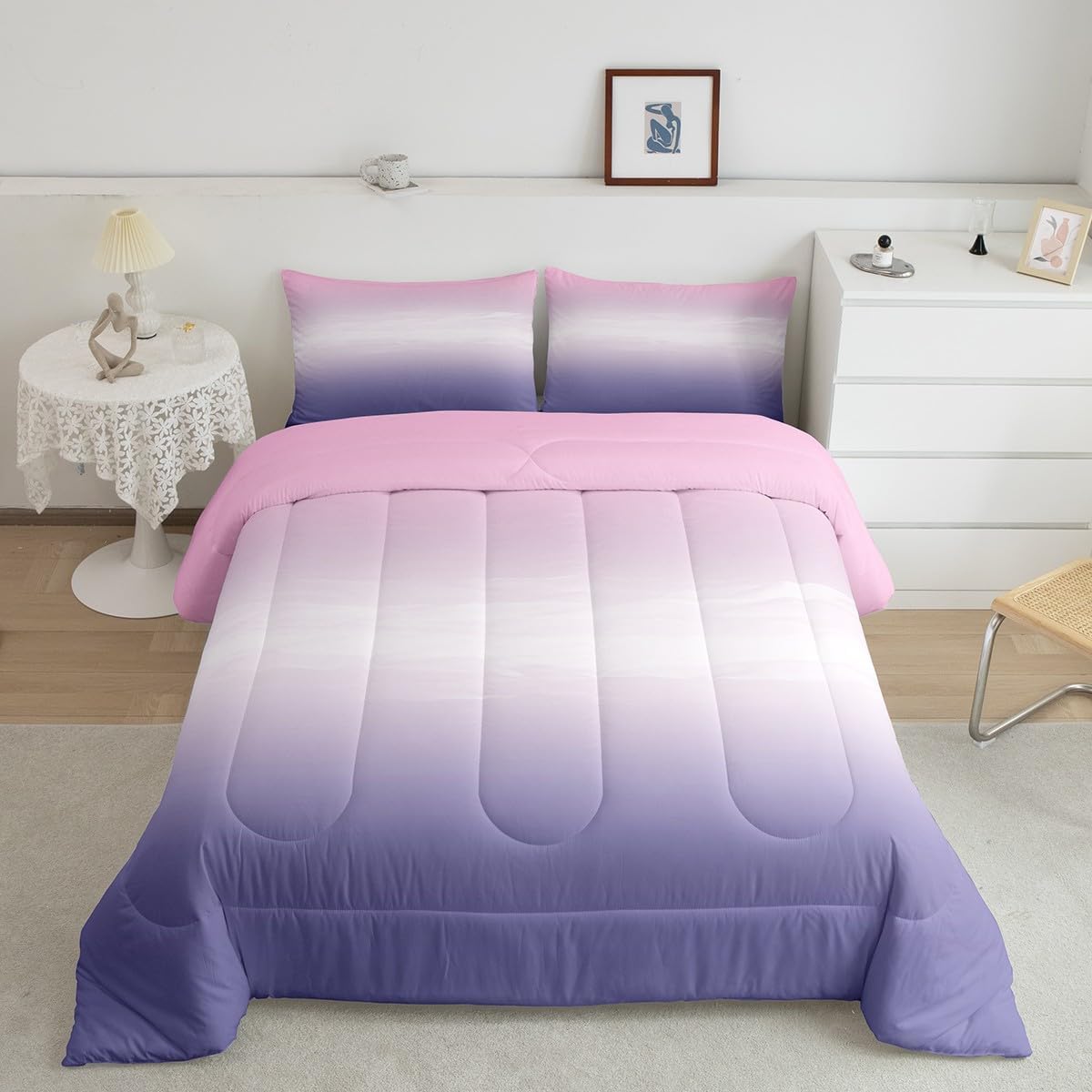 Blue Cloud Bedding Set Full Size Omber Comforter Set for Kids and Blue ...
