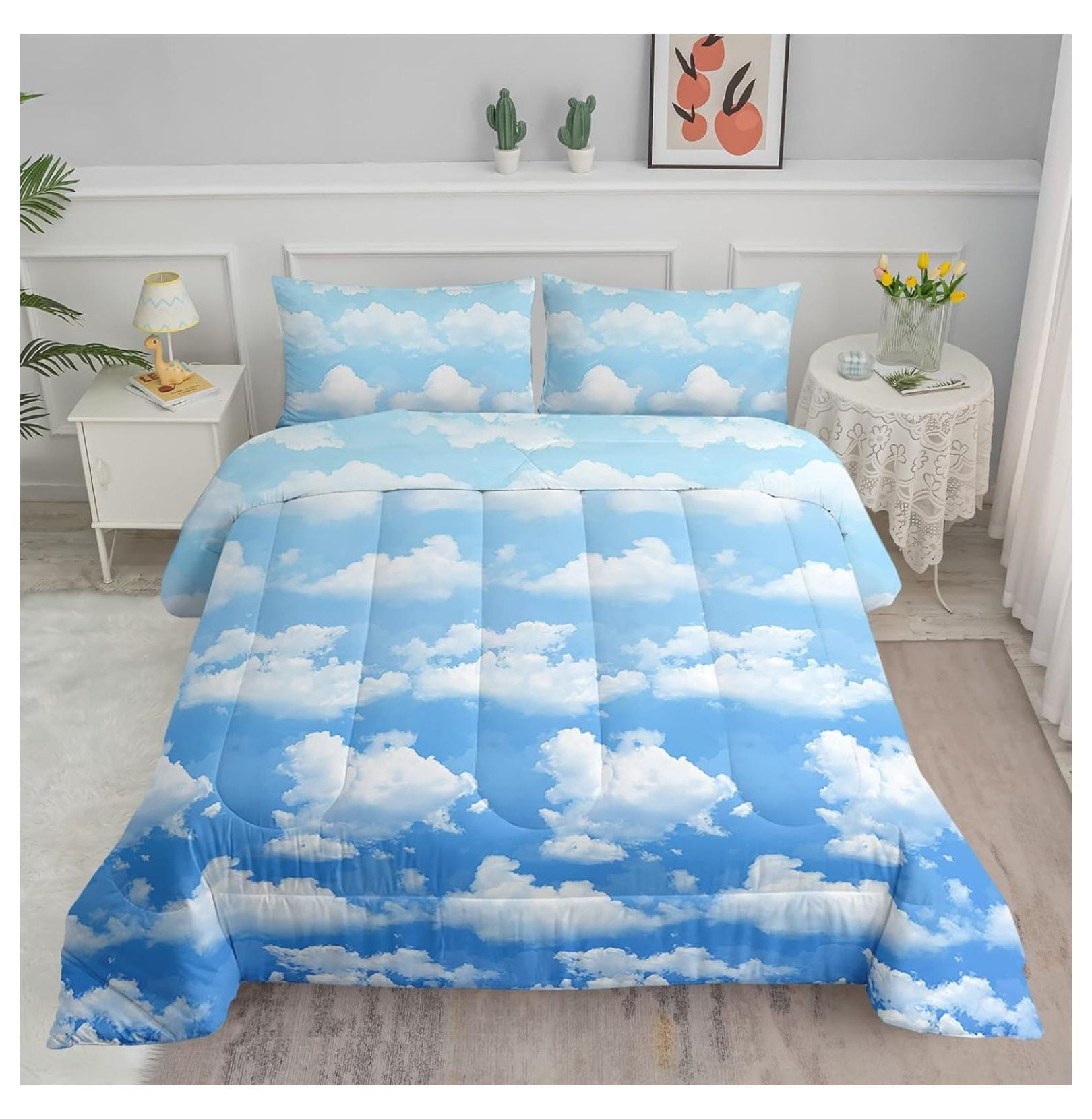 Blue Cloud Comforter Set ,Light Blue Bedding Set,Cloud Sky Comforter ...
