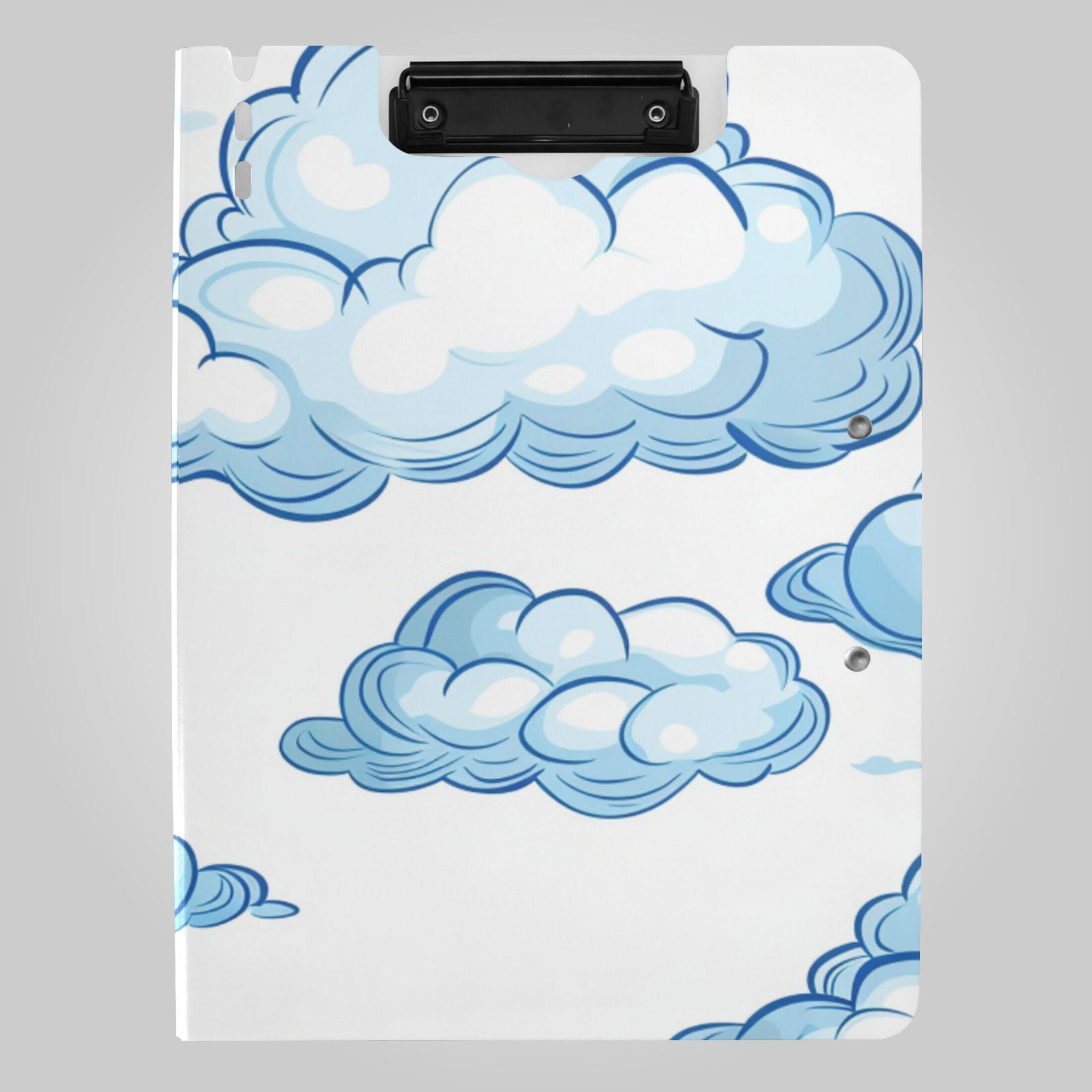 Blue Clouds Foldable Binder Folder Clipboard with Pen Slot Double Clips ...