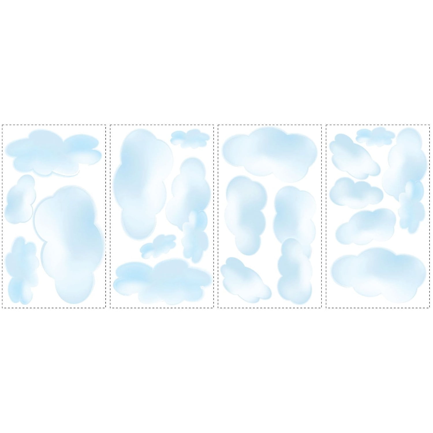 Walmart's Blue Clouds Wall Decals, Removable Stickers for Bedroom ...