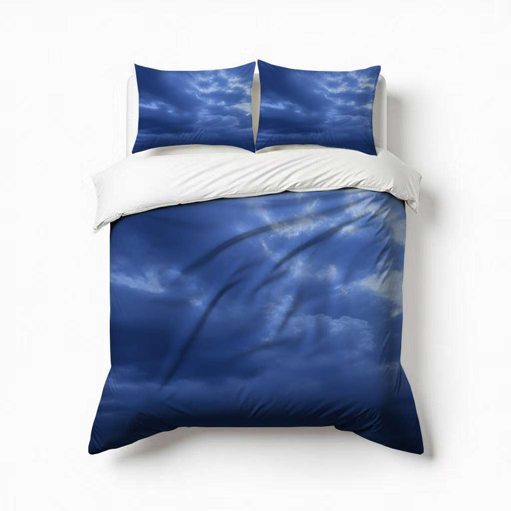 Blue Cloudy Sky Texture Bedding Set 3 Pcs Soft Microfiber Quilt Cover ...
