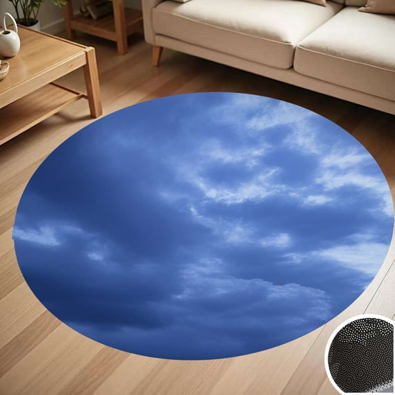 Blue Cloudy Sky Texture Round Carpet Living Room Bedroom Home ...