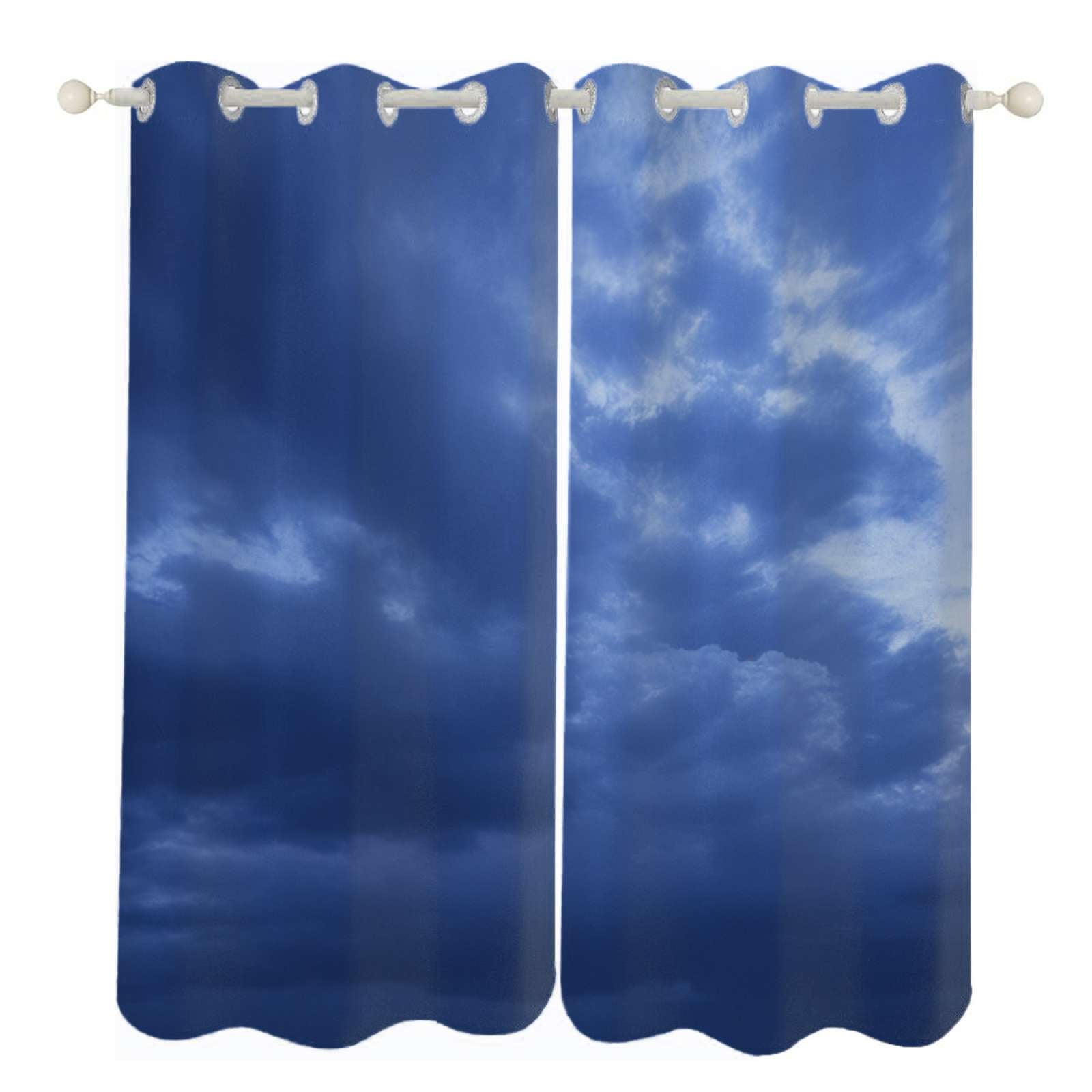 Blue Cloudy Sky Texture Sunshade Curtains Home Bedroom Living Room ...