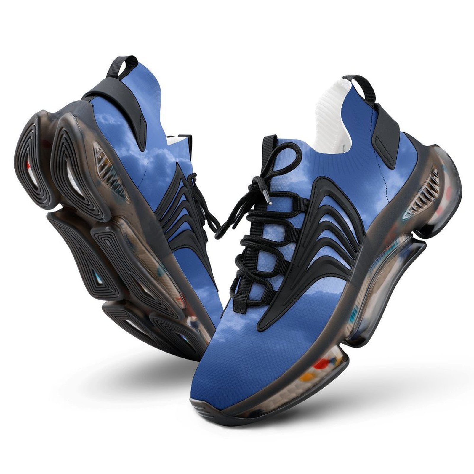 Blue Cloudy Sky Texture Walking Shoes for Men Woman Lightweight Tennis Fashion Elastic Sports ...