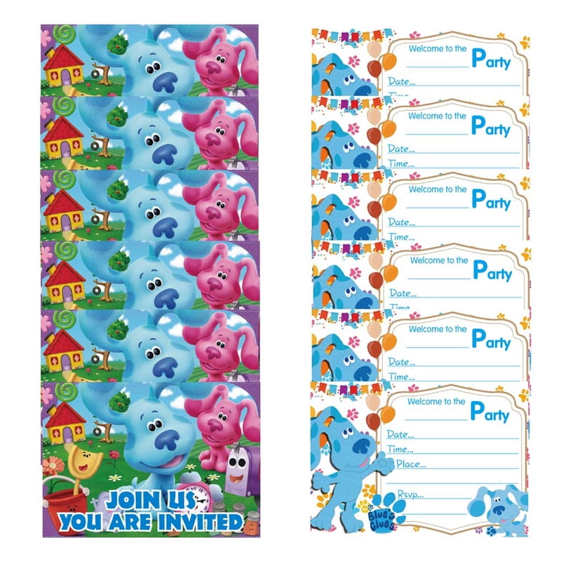 Blue Clue Invite Invitations Cards Stock Bulk Birthday Fill-in Party ...