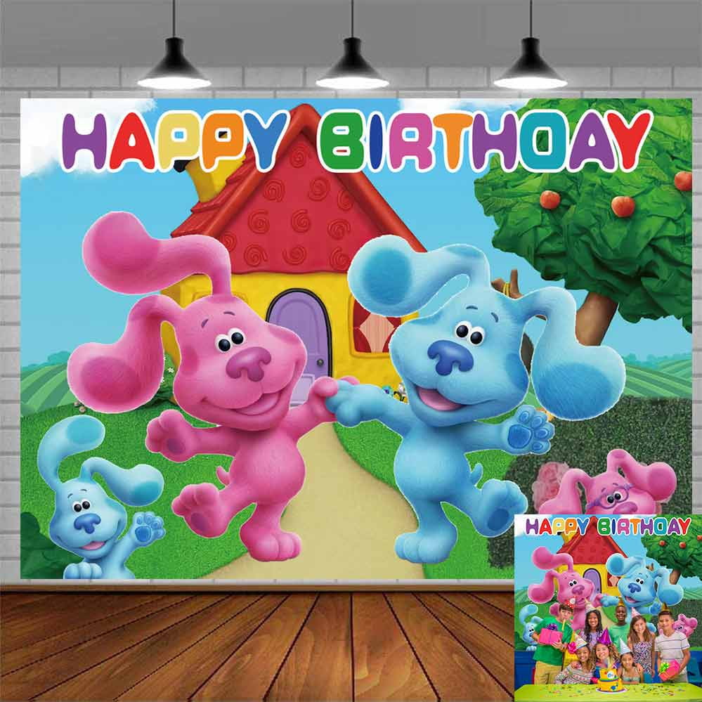 Blue Clues Backdrop Banner Party Supplies Poster Movie Theme Background for Photography Kids ...