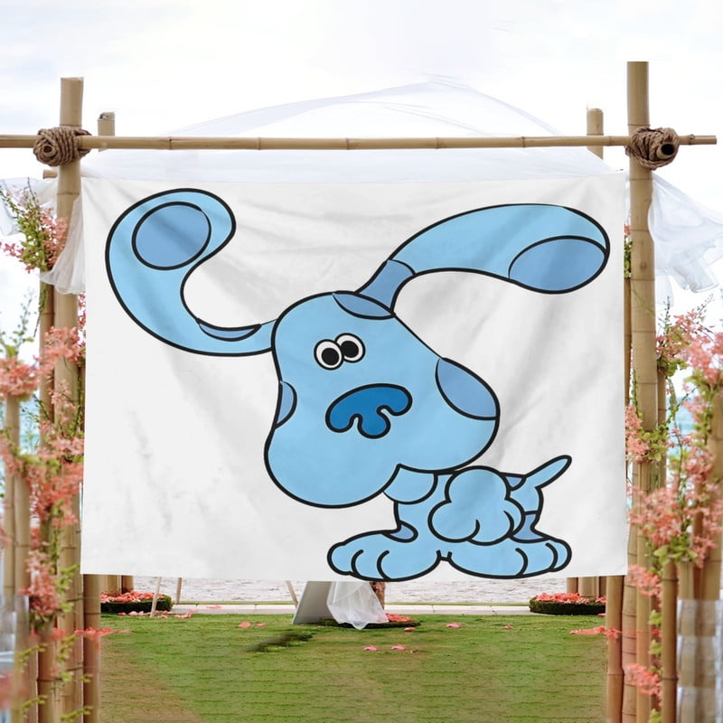 Blue Clues pattern wall hanging 50*60 inches high-quality peach skin ...