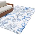 Blue Coastal Area Rug 4x6 Washable Rug Non Slip Bow Knot Starfish ...