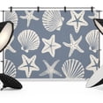 Blue Coastal Backdrops for Photography, Starfish Shell Ocean Nautical ...