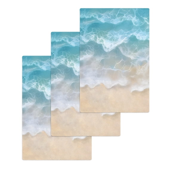 Blue Coastal Beach Kitchen Dish Towels for Drying Dishes Set of 3 ...