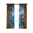 Blue Coastal Blackout Curtains for Bedroom Living Room, Open Window ...