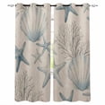 Blue Coastal Blackout Curtains for Bedroom/Living Room, Thermal ...