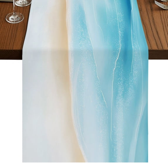 Blue Coastal Burlap Cotton Table Runner 13x36 Inches Short, Summer ...