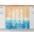 Blue Coastal Cabinet Curtains 28"W x 35"L, Dustproof Sink Skirt Curtain ...