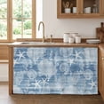 Blue Coastal Cabinet Curtains for Kitchen 28"W x 51"L, Nautical ...