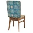 Blue Coastal Chair Back Covers Set of 8 Summer Ocean Waves Shell Crab ...