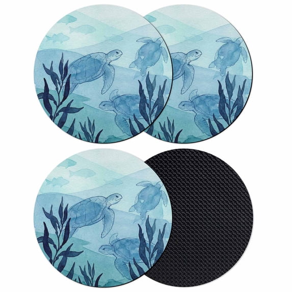 Blue Coastal Coasters Set of 4, Absorbent Coasters for Drinks, Beach ...
