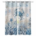 Blue Coastal Crabs Blackout Curtains for Bedroom/Living Room, Thermal ...