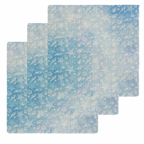 Blue Coastal Kitchen Dish Towels for Drying Dishes Set of 3, Summer ...