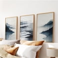 Blue Coastal Landscape Art Print Set Minimalist Beach House Wall Decor ...