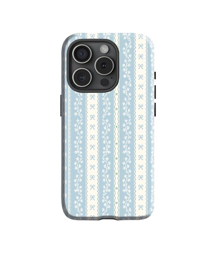 Blue Coastal Nautical Patchwork Quilt Phone Case for iPhone 11-17 Pro ...