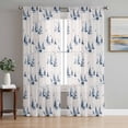 Blue Coastal Nautical Sheer Curtains for Living Room Bedroom Summer ...