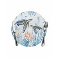 Blue Coastal Ocean Round Table Placemats 1 pc, Sea Turtle Coral ...