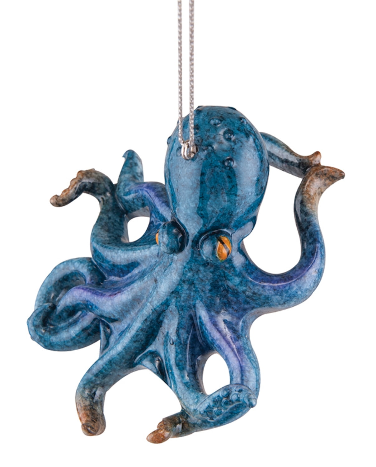 Blue Coastal Octopus Christmas Holiday Ornament Resin Cozumel Reef ...