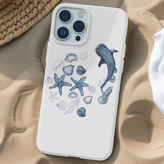 Blue Coastal Phone Case Summer Starfish Shells iPhone 17 to 11 Pro Max ...