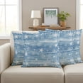 Blue Coastal Pillow Covers Set of 4, Starfish Shell Summer Beach Ocean ...