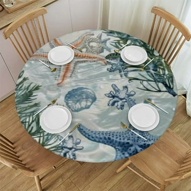 Ocean Waves Plastic Tablecloth Blue Water Print Table Cover Ocean ...