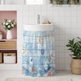 Blue Coastal Small Cabinet Curtain 11''x13'', Starfish Coral Summer ...
