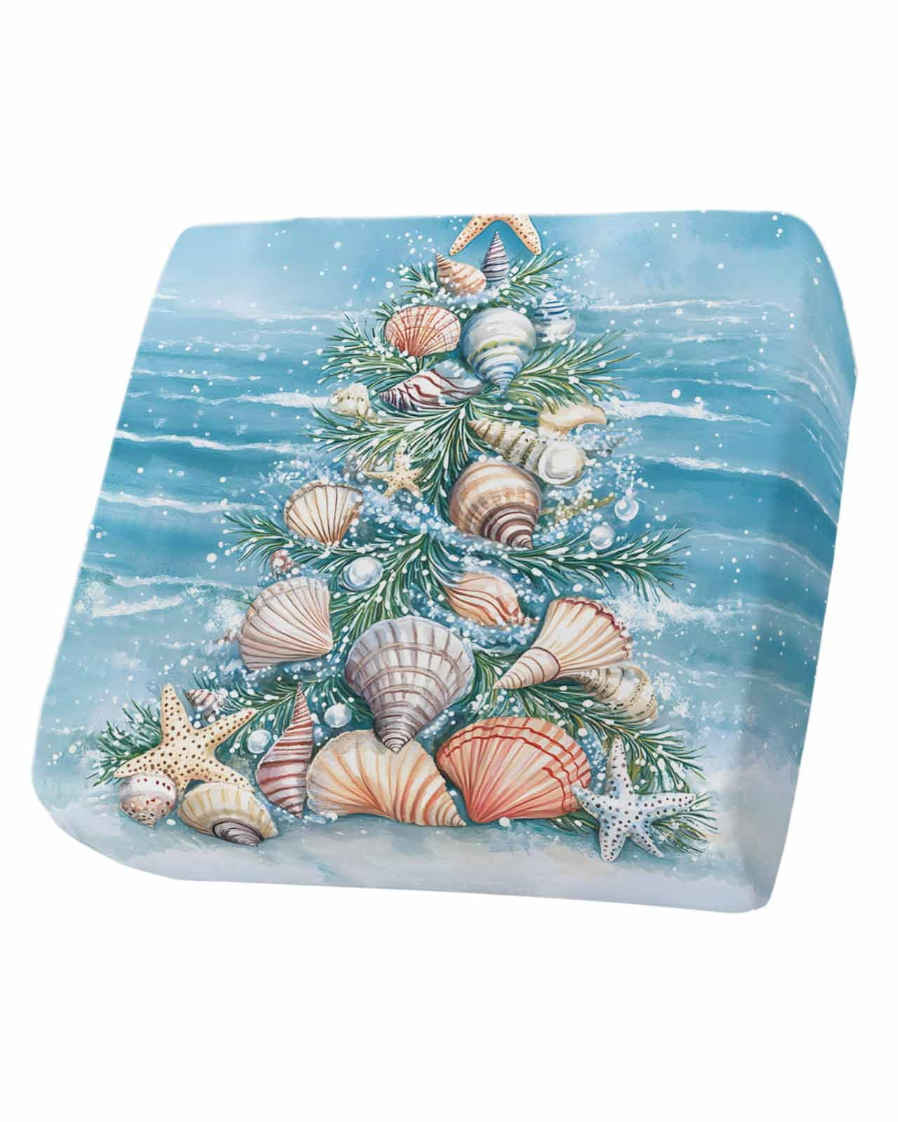 Blue Coastal Sofa Couch Cushion Covers Washable, Removable Stretchable ...