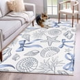 Blue Coastal Starfish 2.7'x5' Rug for Office Desk Chair Area Small ...