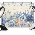 Blue Coastal Starfish Backdrop for Photography,Fabric Photo Background ...
