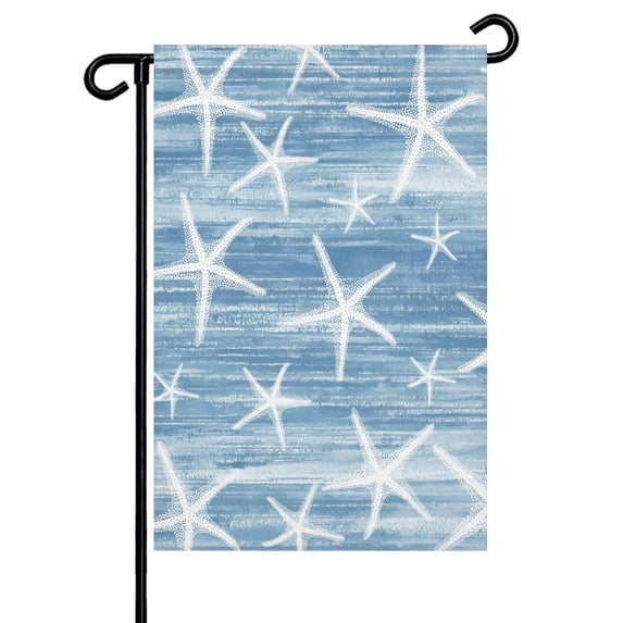 Blue Coastal Starfish Garden Flag 28x40 Inch Summer Beach Ocean Vintage ...