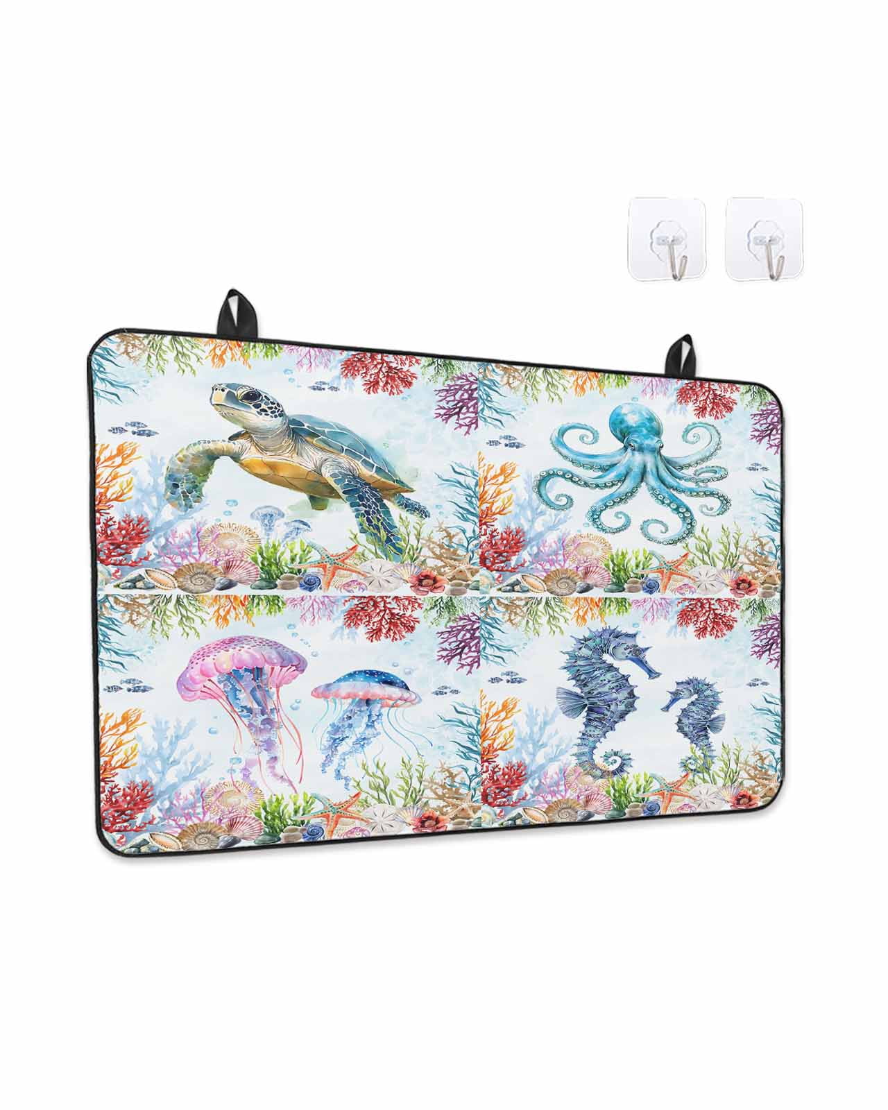 Blue Coastal Stove Top Covers for Electric Stove,Kitchen Glass Ceramic ...