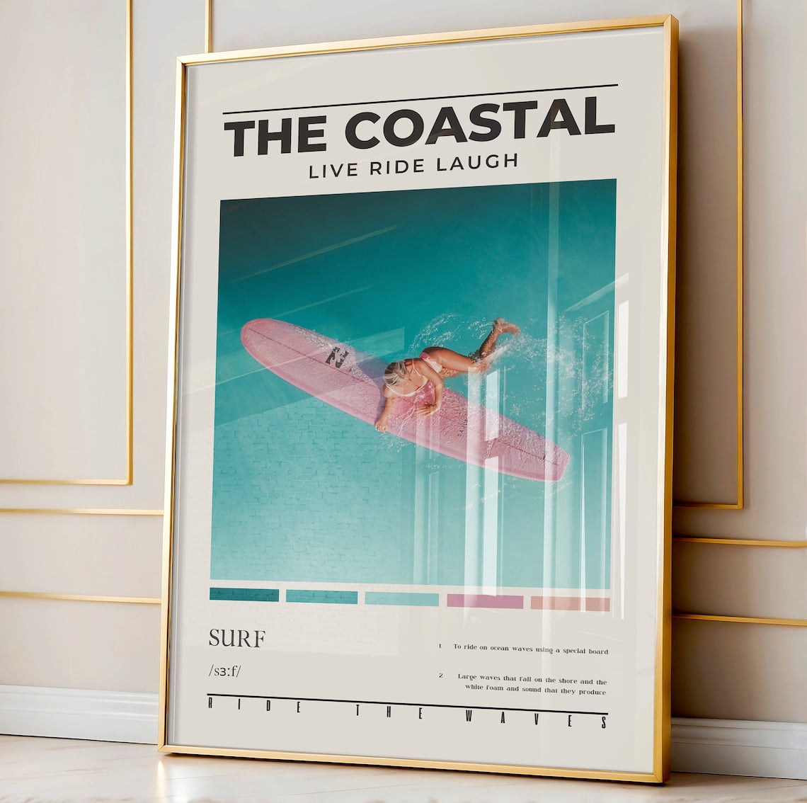 Blue Coastal Surf Print, Surf Photography Definition, Unframed Paper ...