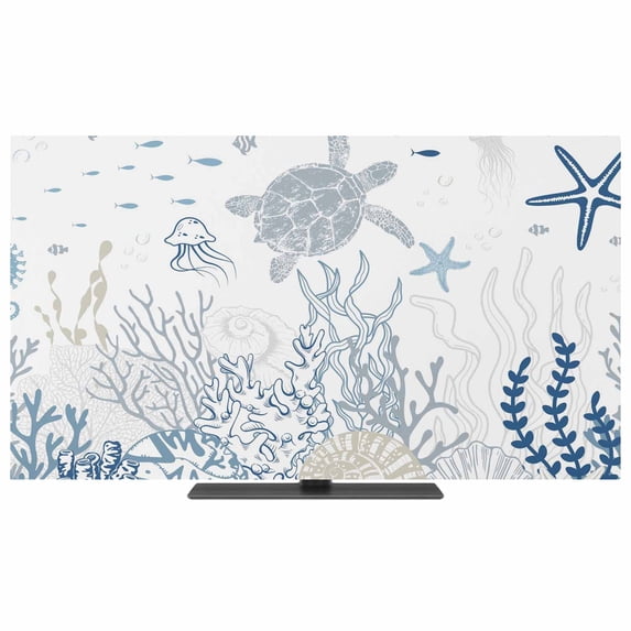 Blue Coastal TV Dust Cover,Stretchable TV Screen Desktop Computer ...