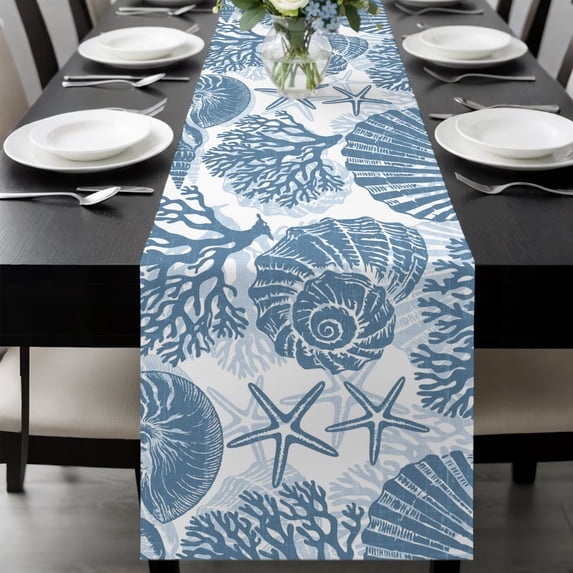 Blue Coastal Table Runner 72 Inches Long,Dining Table Runners Dresser ...