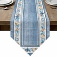 Blue Coastal Table Runner Linen Burlap Table Runner 36 Inches Small ...