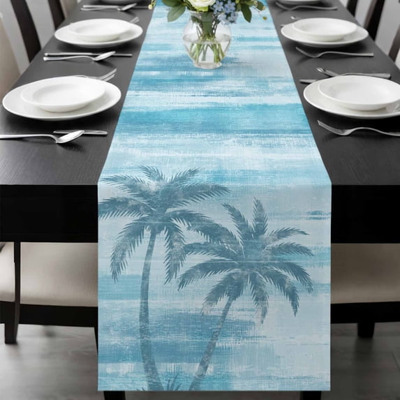 Blue Coastal Tree Table Runner 48 Inches,Short Dining Table Runners ...