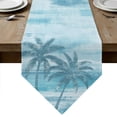 Blue Coastal Tree Table Runner Linen Burlap Table Runner 72 Inches Long ...