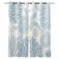 Blue Coastal Turtle Blackout Curtains 54 Inches Long, Ocean Coral ...