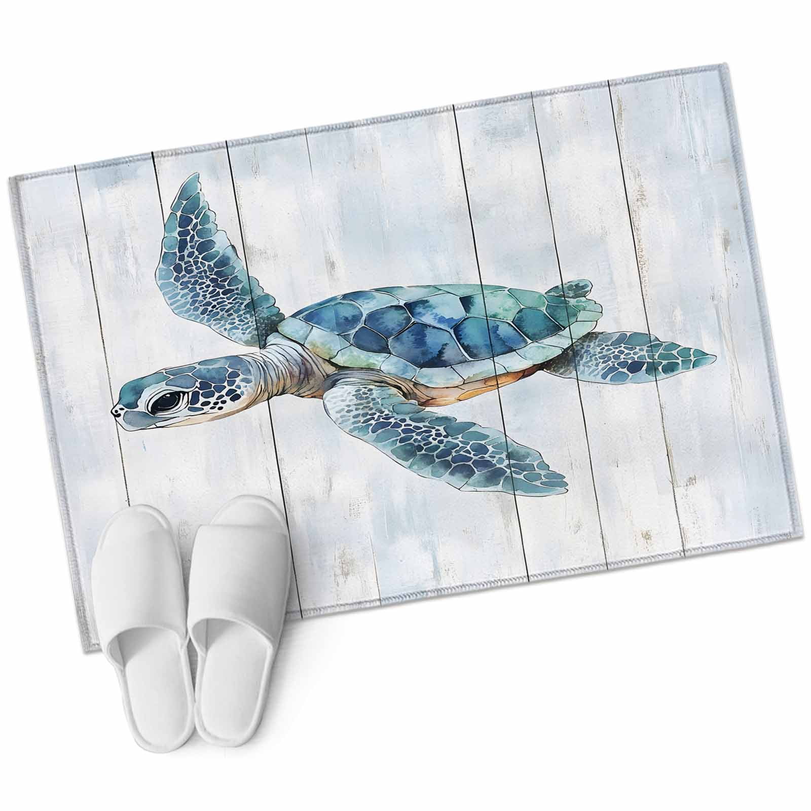 Blue Coastal Turtle Large Area Rugs for Bedroom Living Room, Soft Non ...