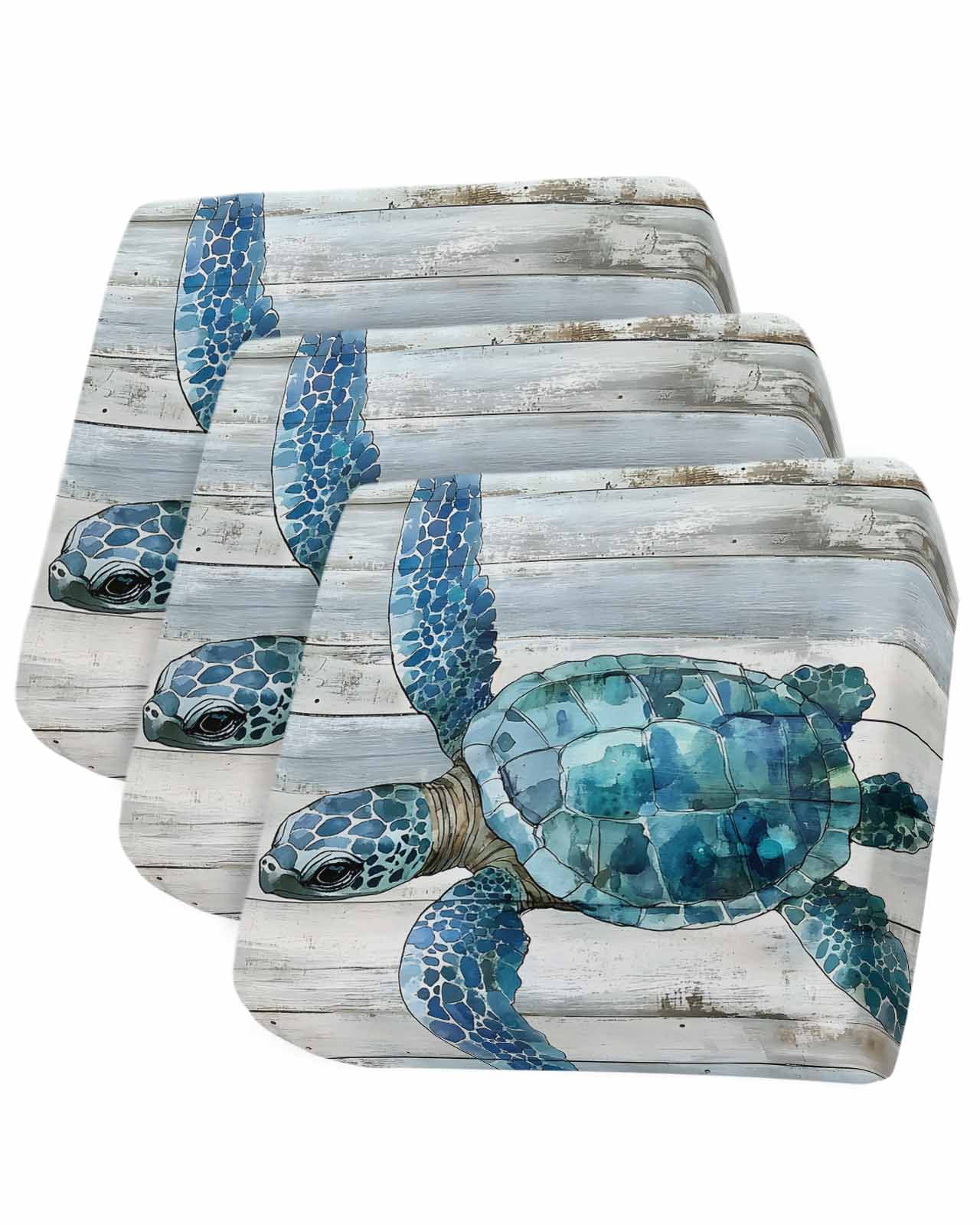 Blue Coastal Turtle Sofa Couch Cushion Covers Washable, Removable ...